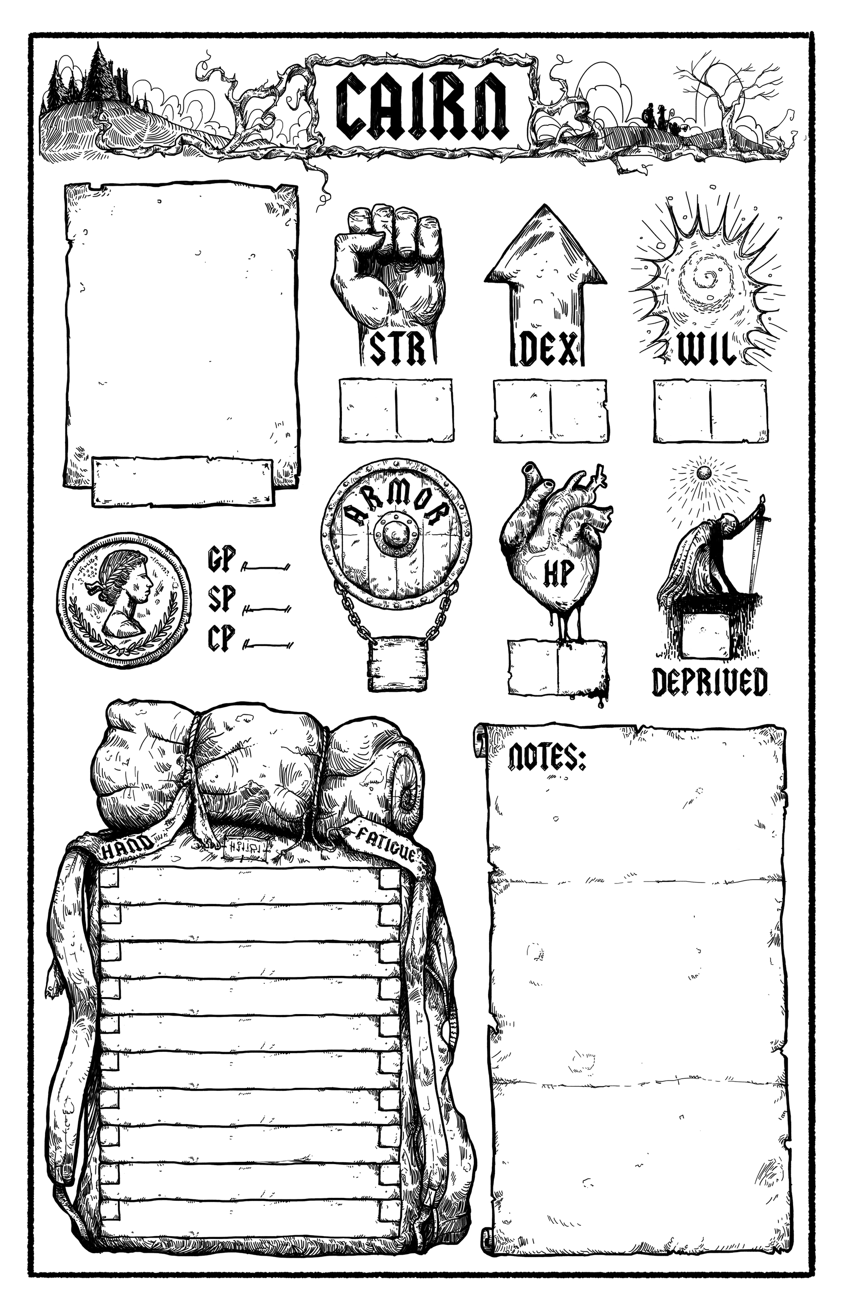Character Sheets (10) – Cairn Store